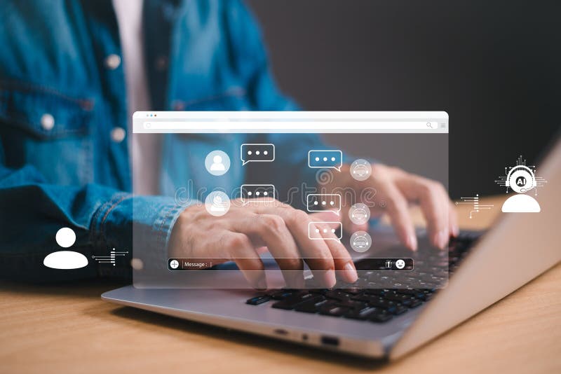 Human and Artificial Intelligence Interaction Concept. Artificial ...
