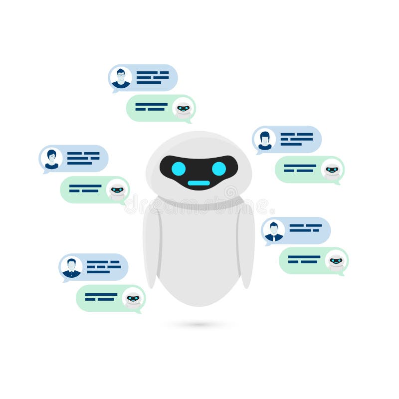 Chatbot Concept. Bot or Robot Give Answer for User Quastion Stock ...