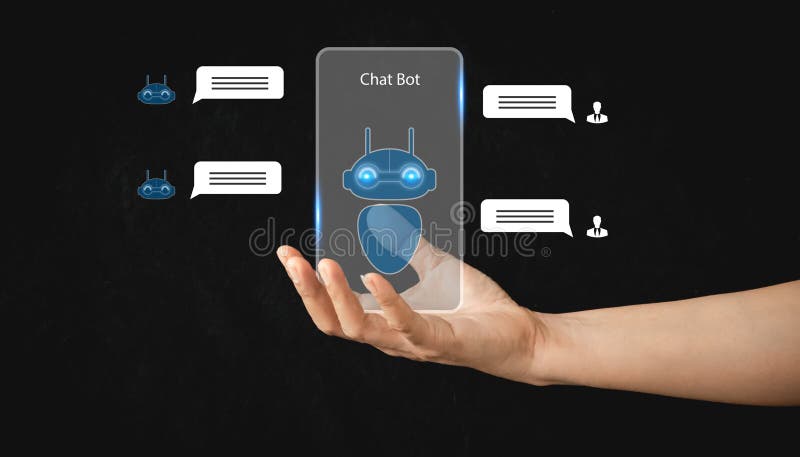 Chatbot Concept. Hand Touching Digital Chatbot for Provide Access To ...