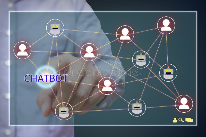 Chatbot Concept. Man Holding Smartphone and Using Chatting. Stock Image ...