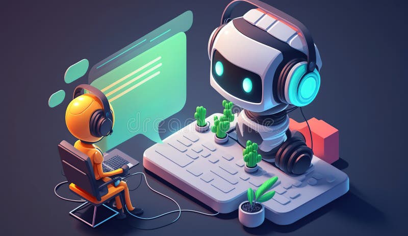 Chatbot Conversation Assistant, 3D Render Style. AI Generated Stock ...