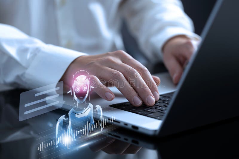 Chatbot Conversation Assistant. Person Using Online Customer Service ... Chatbot Conversation Assistant. Person Using Online Customer Service ...