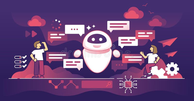 Conversation between Human and Android. Concept Business Vector ...