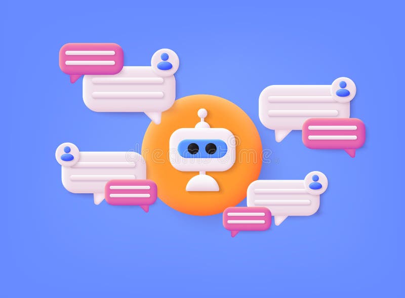 Chatbot for Customer Service Visuals. 3D Vector Stock Vector ...