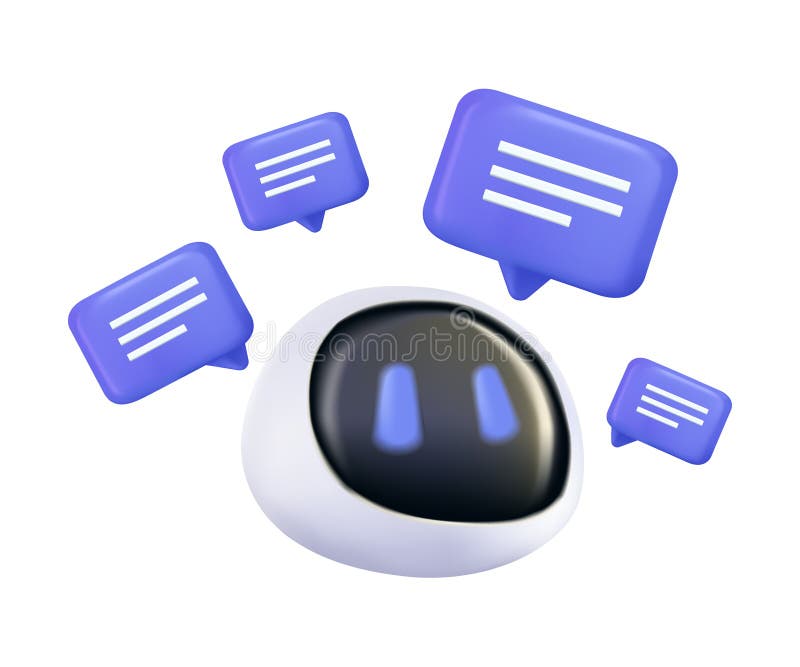 Chatbot 3D Icon Features Speech Bubbles Around of Robot Head ... Chatbot 3D Icon Features Speech Bubbles Around of Robot Head ...
