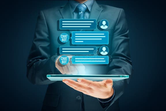 Chatbot Digital Tablet Artificial Intelligence Communication Stock ...