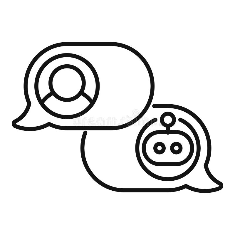 Chatbot Having a Conversation with a Person Icon Stock Vector ...