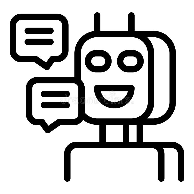 Chatbot Having a Conversation Using Speech Bubbles Icon Stock ...