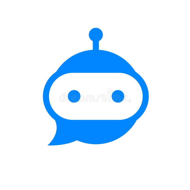 Robot in red speech bubble stock illustration. Illustration of flat ...