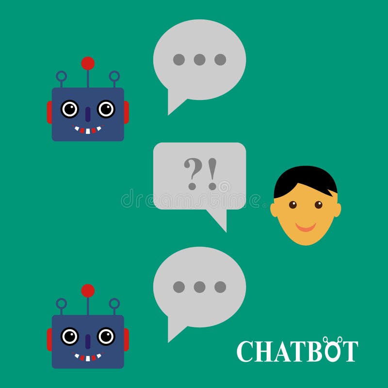 Chatbot and Human Conversation Stock Illustration - Illustration of ...