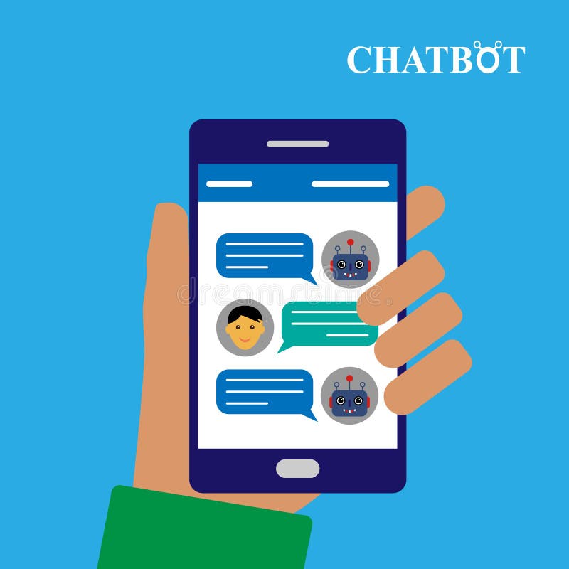Chatbot and Human Conversation on Smartphone Stock Vector ...