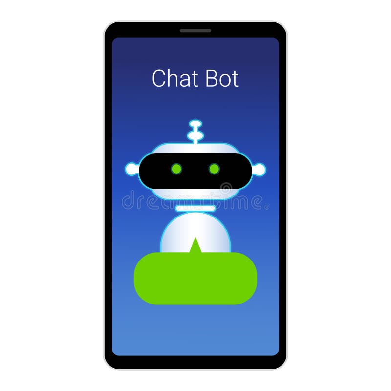 Chatbot on Smartphone, Chat Artificial Intelligence, Mobile Vector ...