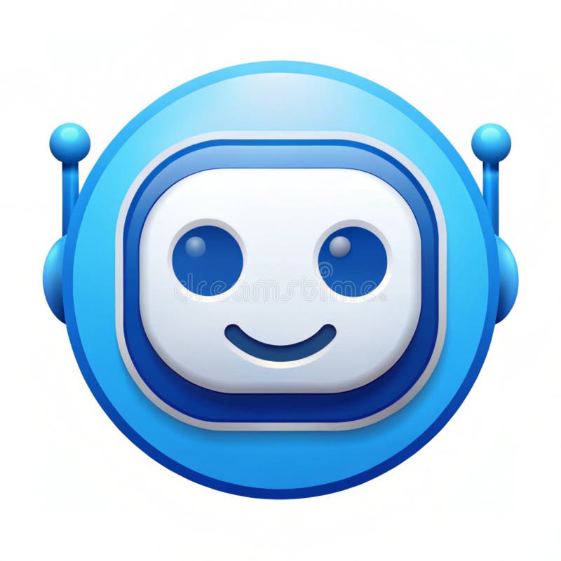 Chatbot Icon with Friendly Face Stock Illustration - Illustration of ...