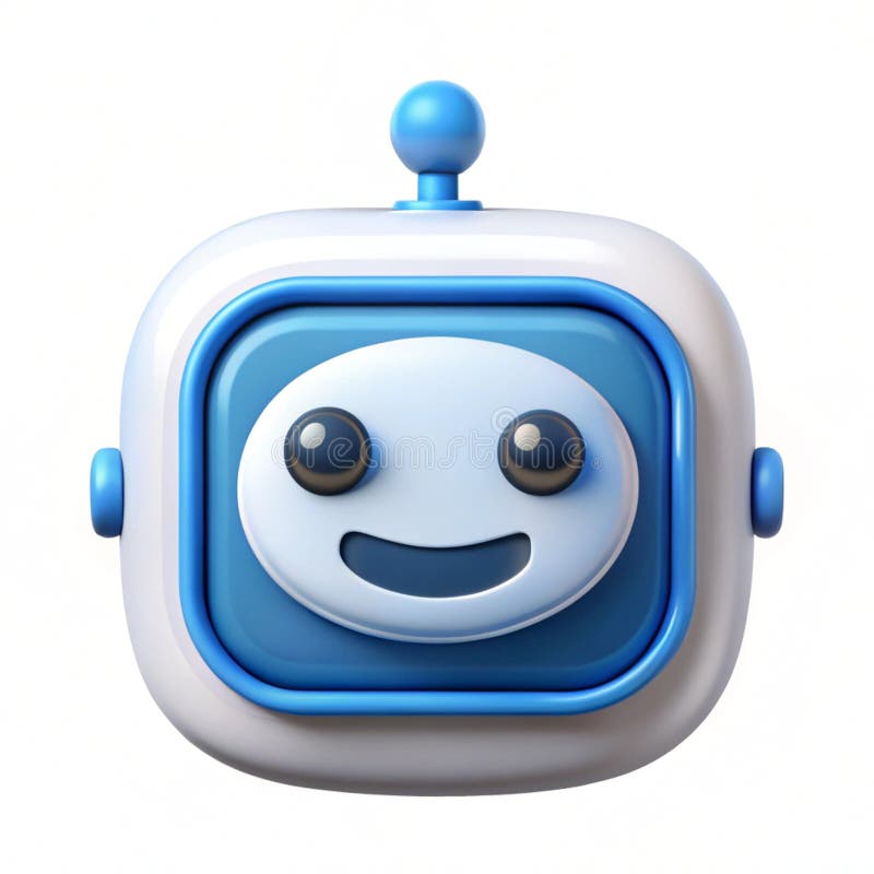 Chatbot Icon with Friendly Face Stock Illustration - Illustration of ...