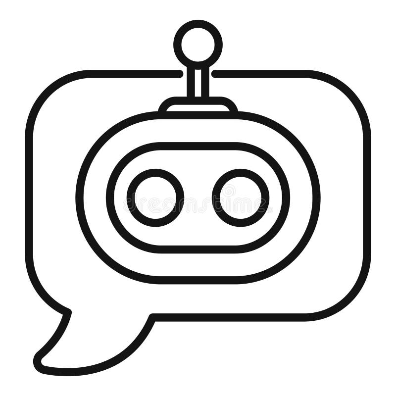 Chatbot Icon Showing Artificial Intelligence Speaking in Speech Bubble ...