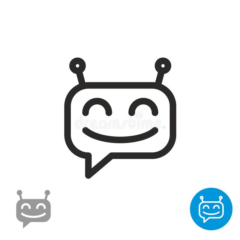 Chatbot Icon. Simple Robot Head Picture. Stock Vector - Illustration of ...