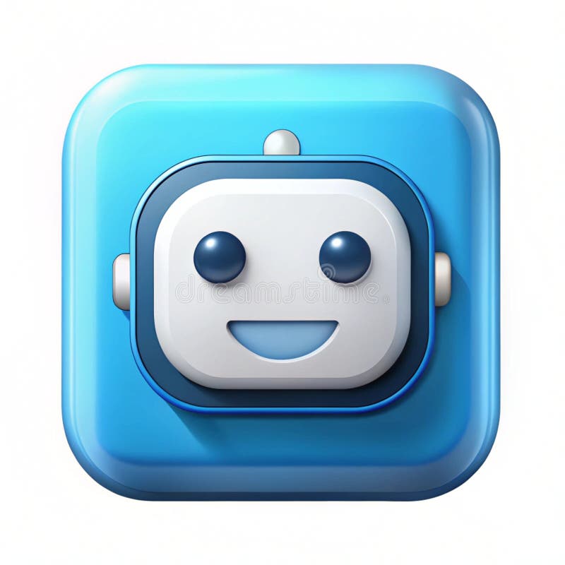 Chatbot Icon with Smiling Face and Sleek Design Stock Illustration ...