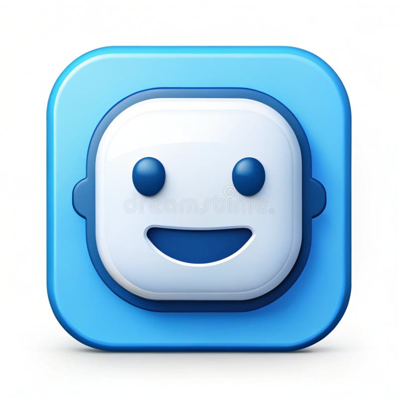 Chatbot Icon with Smiling Face and Sleek Design Stock Illustration ...