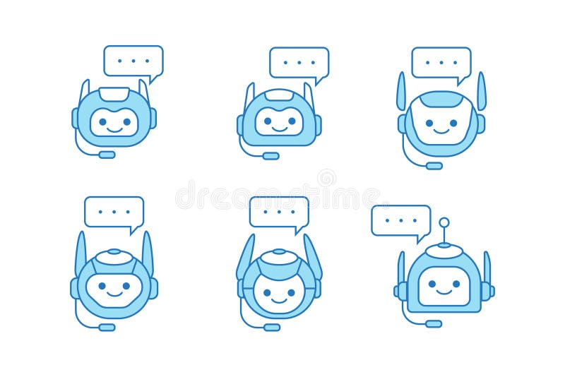 Chatbot Icon or Virtual Assistant Icon Design with Bubble Speech and ...