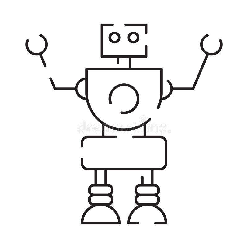 Chatbot Line Icon. Humanoid Robot. Personal Voice Assistance. Smart ...