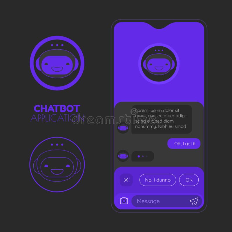 Chatbot Mobile App Concept Trendy Flat Design Vector Illustratie Vector ... Chatbot Mobile App Concept Trendy Flat Design Vector Illustratie Vector ...
