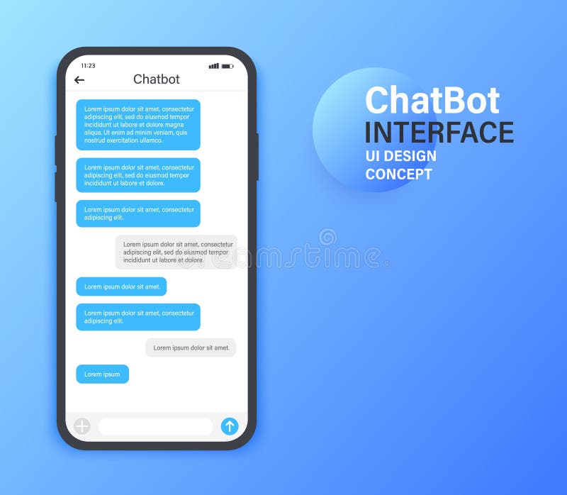 Chatbot Mobile UI Design Concept. Sms Messenger. Online Conversation ... Chatbot Mobile UI Design Concept. Sms Messenger. Online Conversation ...