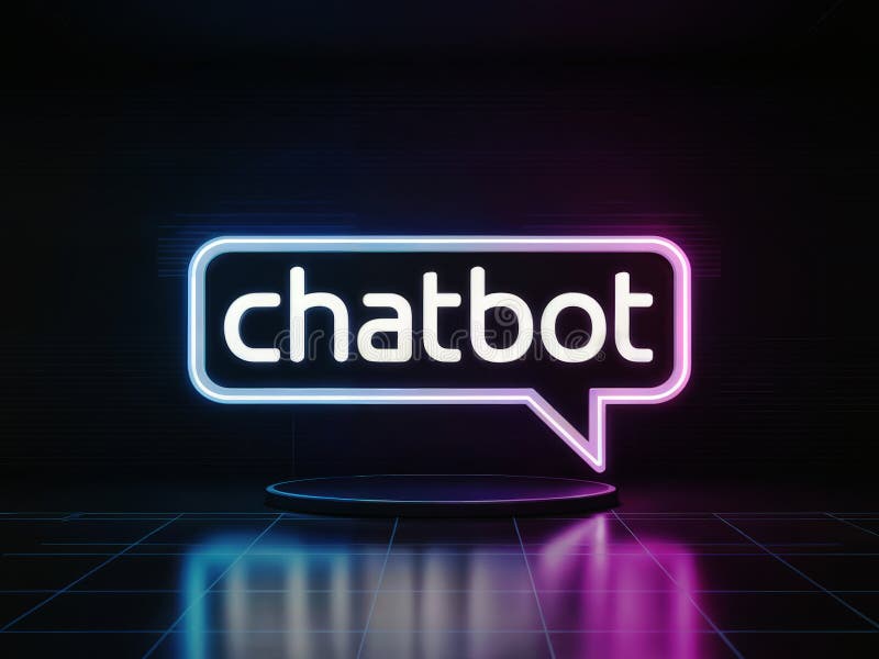 Chatbot Neon Sign Interface Stock Illustration - Illustration of ...