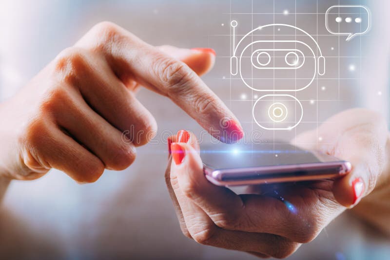 Chatbot Offers Automated Customer Support Stock Photo - Image of ...