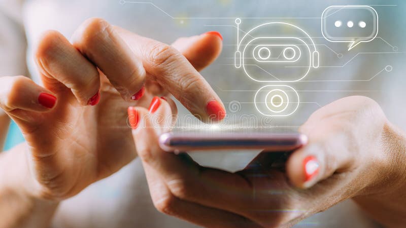 Chatbot Offers Automated Customer Support Stock Photo - Image of ...