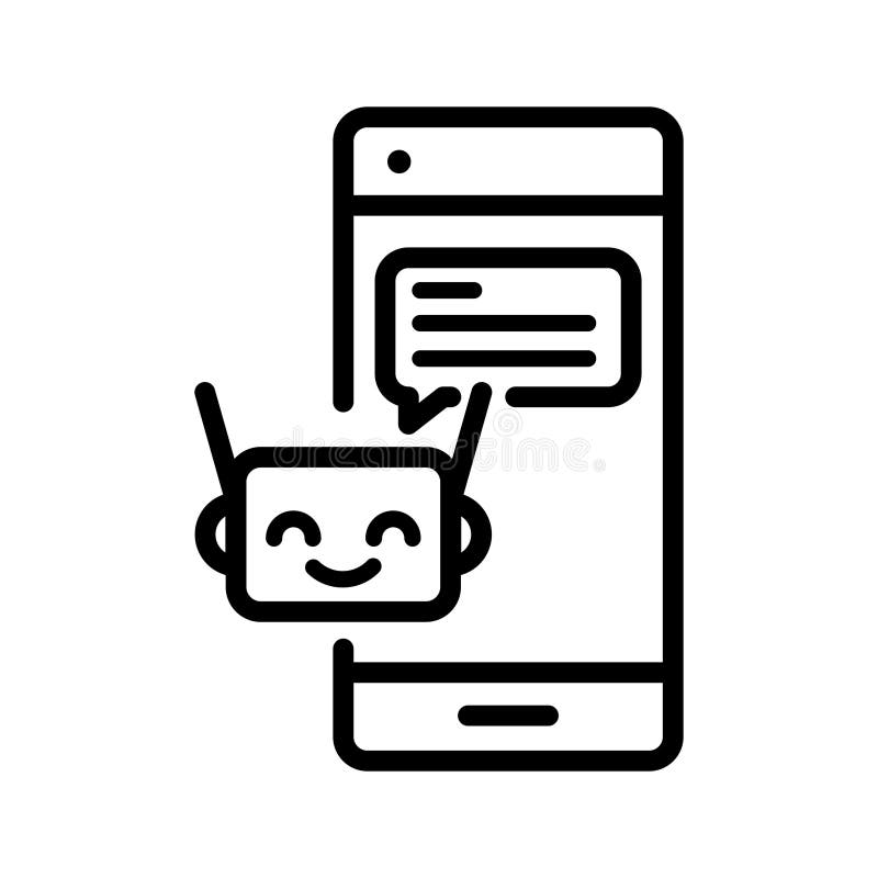 Chatbot phone app stock vector. Illustration of speech - 314179463