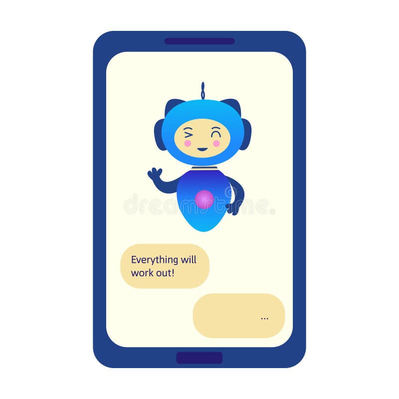 Chatbot on Phone. Virtual Assistant, Artificial Intelligence. Vector ...