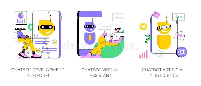 Chatbot Programming Abstract Concept Vector Illustrations. Stock Vector ... Chatbot Programming Abstract Concept Vector Illustrations. Stock Vector ...