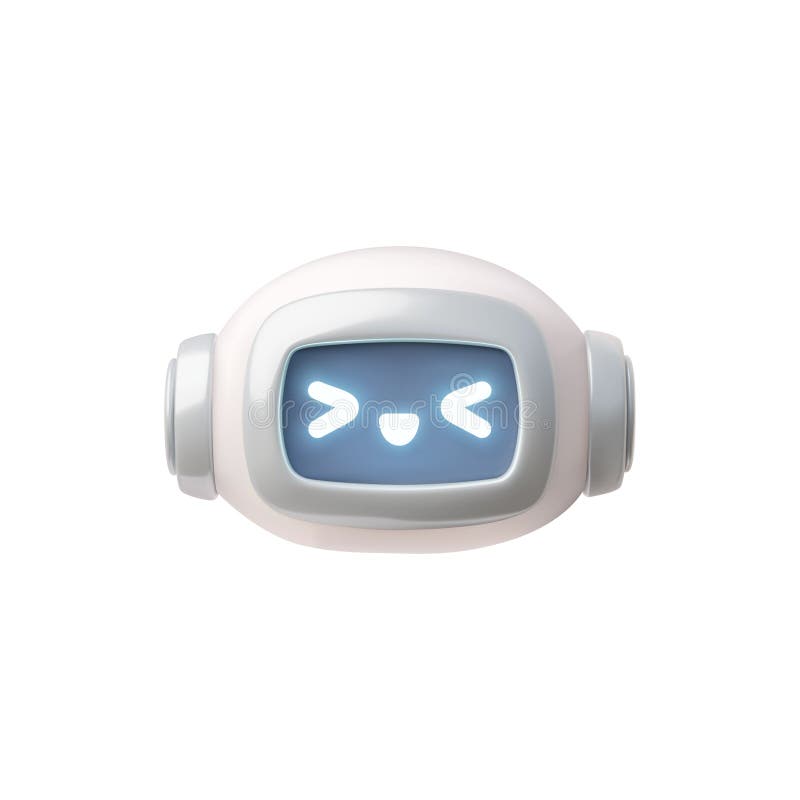 Chatbot Robot Head Smiling 3D Vector, Render Artificial Intelligence ...