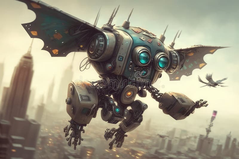 Chatbot Robot Transforming into Flying Mode, To Fly Over City and Save ...