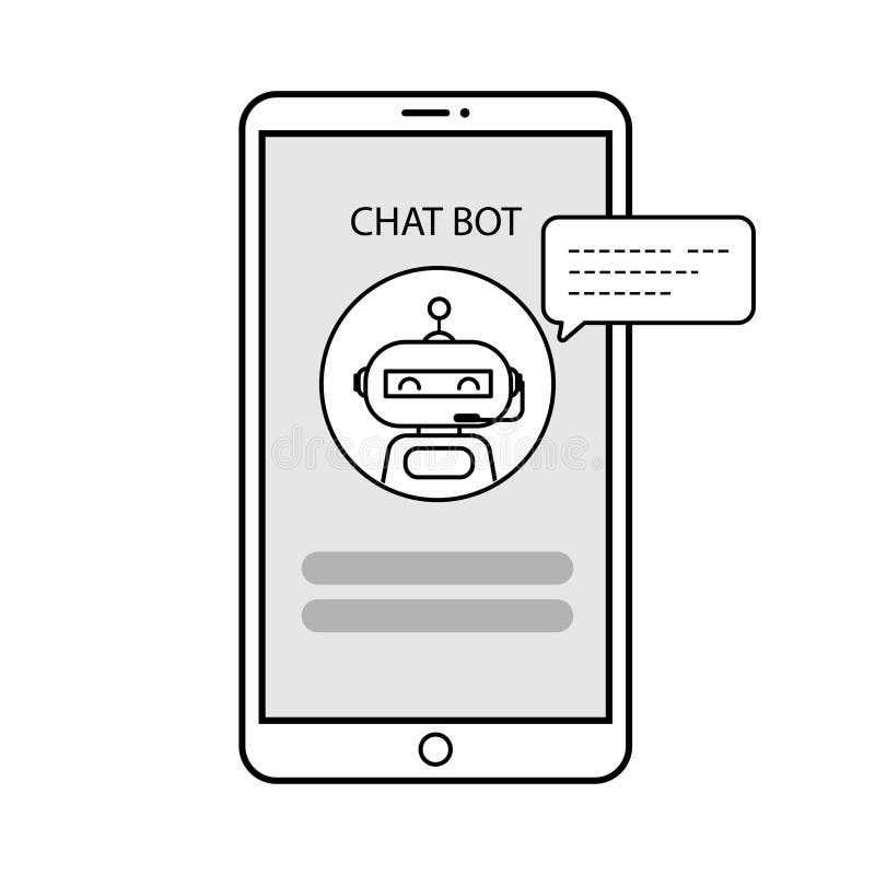 Chatbot Sending Message on Smartphone Stock Vector - Illustration of ...