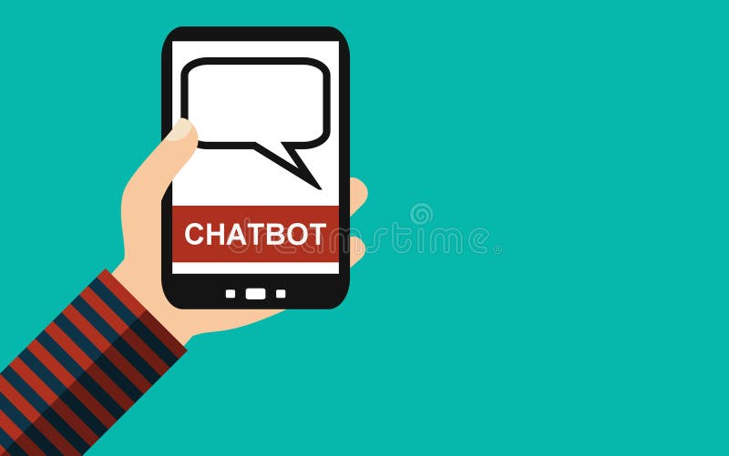 Chatbot on Smartphone - Flat Design Stock Illustration - Illustration ...