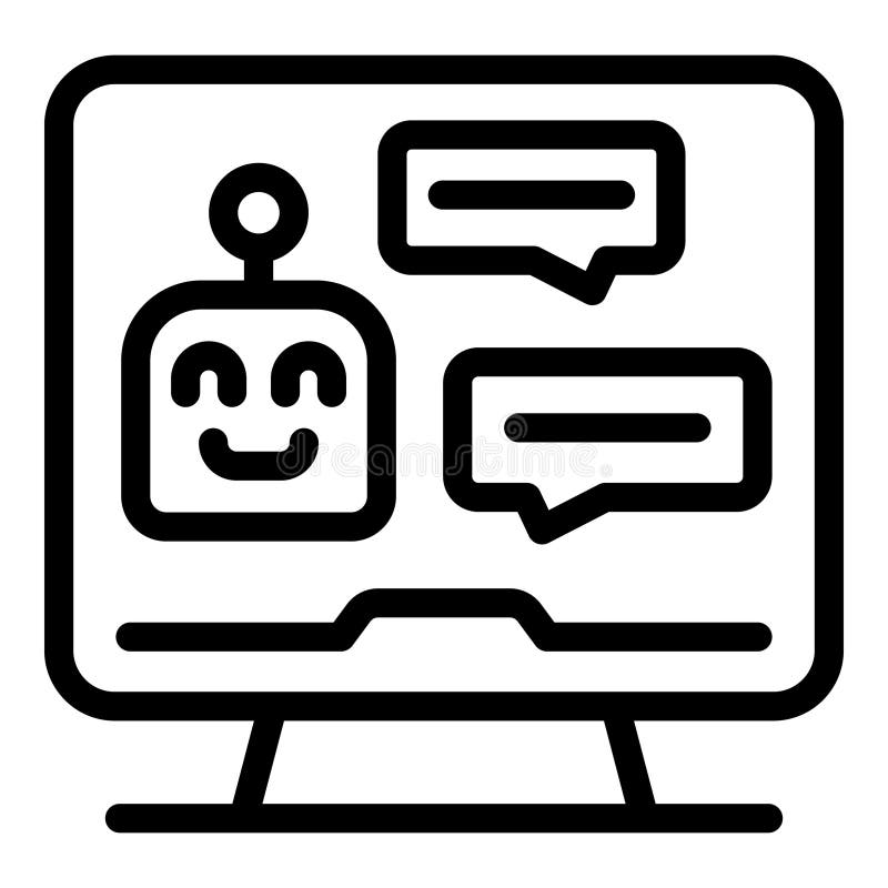 Chatbot Software Displaying Friendly Chat on Computer Screen Stock ...