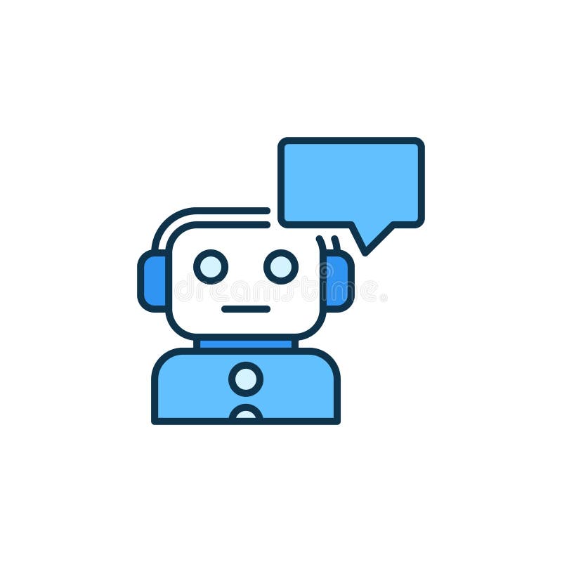 Chatbot with Speech Bubble Vector Communication Technology Colored Icon ...