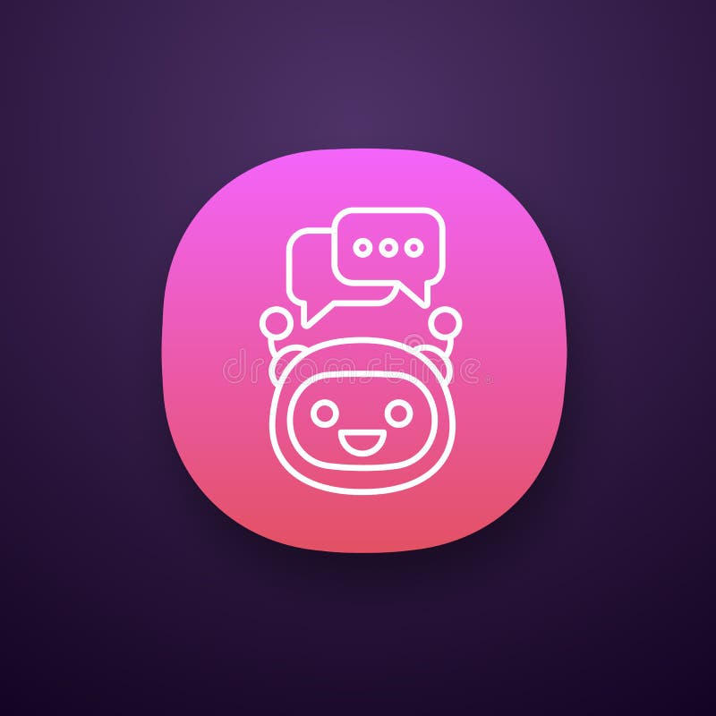 Chatbot With Speech Bubbles App Icon Stock Vector - Illustration of ... Chatbot With Speech Bubbles App Icon Stock Vector - Illustration of ...