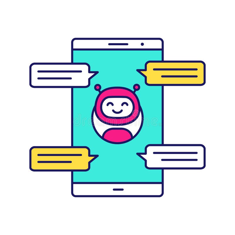 Chatbot with Speech Bubbles Color Icon Stock Vector - Illustration of ... Chatbot with Speech Bubbles Color Icon Stock Vector - Illustration of ...