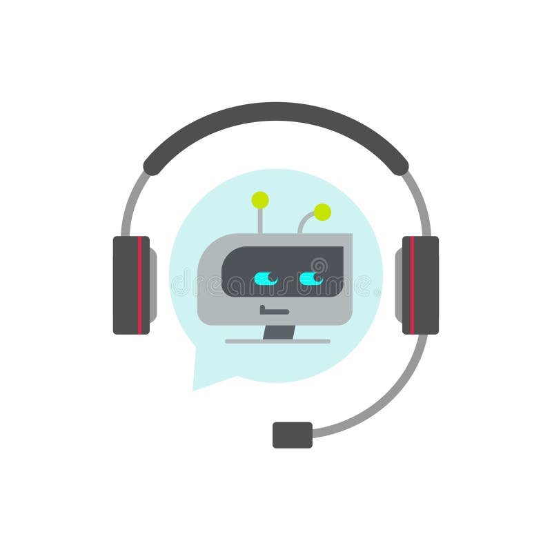 Chatbot Support Assistant Vector Icon, Flat Cartoon Robot or Bot Face ...