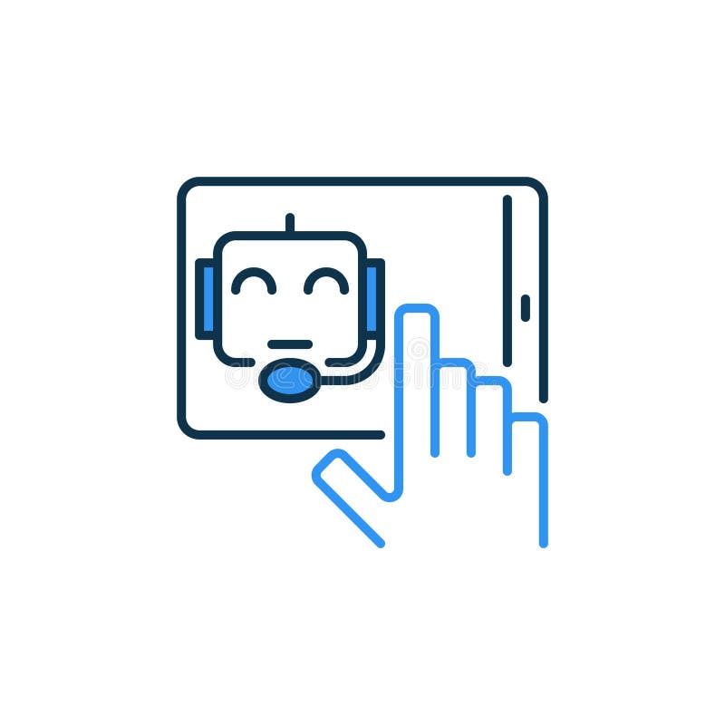 Chatbot on Tablet Screen Vector Concept Colored Icon Stock Illustration ...