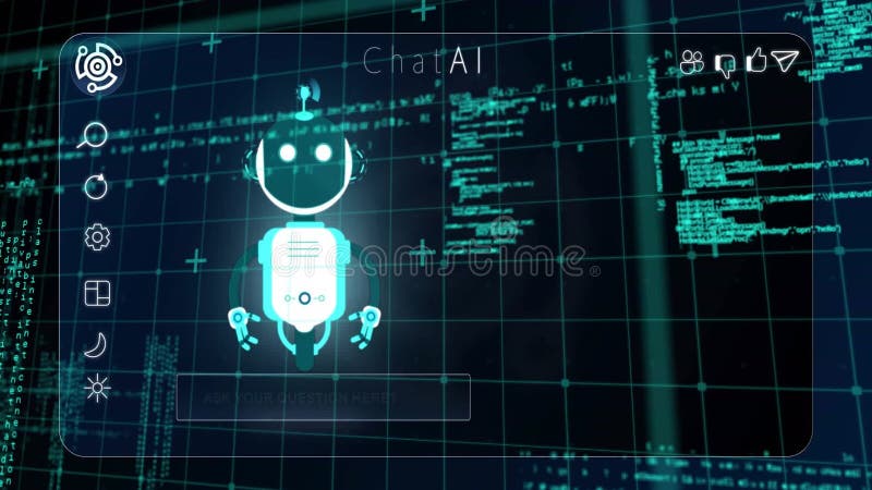 Chatbot with Text ChatAI and Code Lines, Artificial Intelligence Animation Stock Footage - Video ...