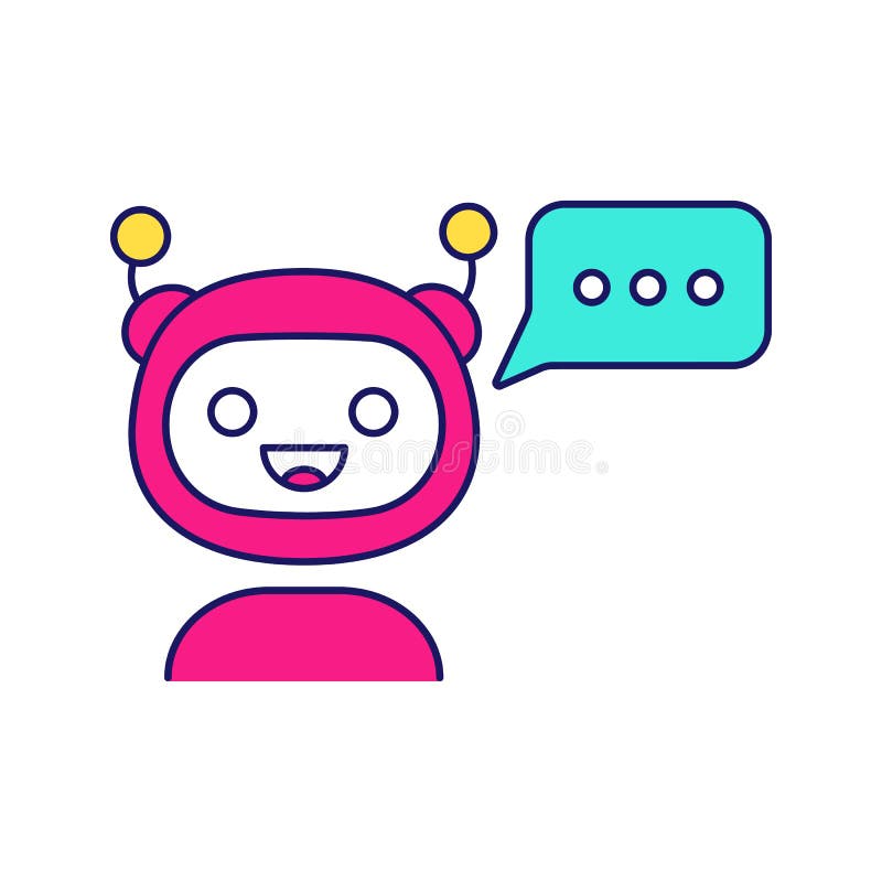 Chatbot with Three Dots in Speech Bubble Color Icon Stock Vector ...