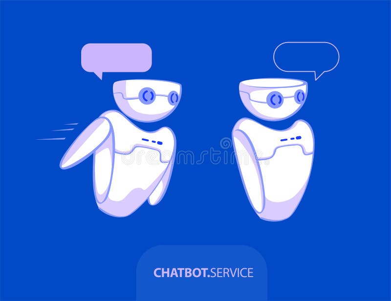 Two Chat Bot Flying. Virtual Support and Communication Concept Stock ...