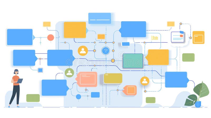 Chatbot User Journey Mapping Design 2 Stock Illustration - Illustration ...
