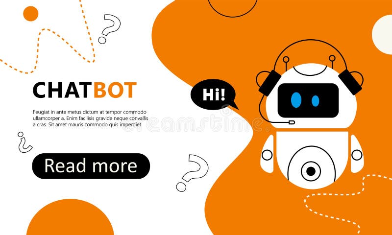 Chatbot Web Banner, Landing, Concept. Vector Illustration Stock ...
