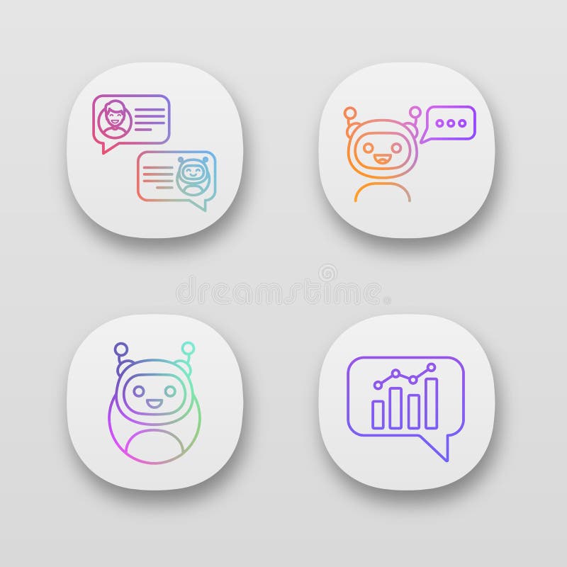 Chatbots app icons set stock vector. Illustration of icon - 175561343 Chatbots app icons set stock vector. Illustration of icon - 175561343