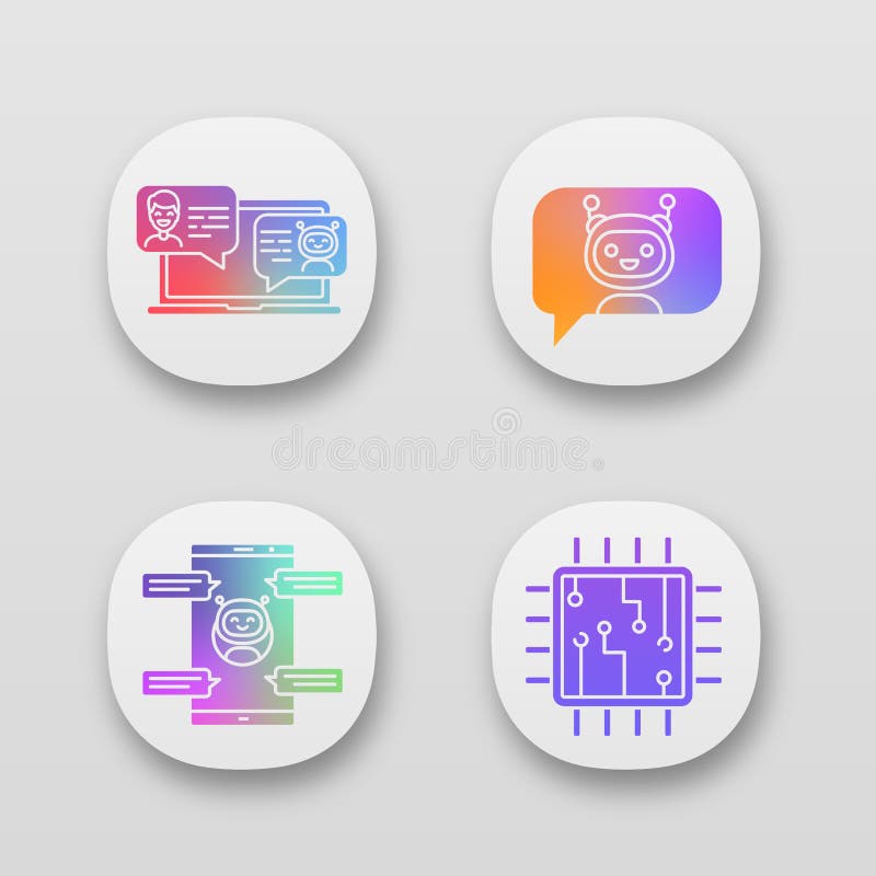 Chatbots app icons set stock vector. Illustration of modern - 175561660 Chatbots app icons set stock vector. Illustration of modern - 175561660