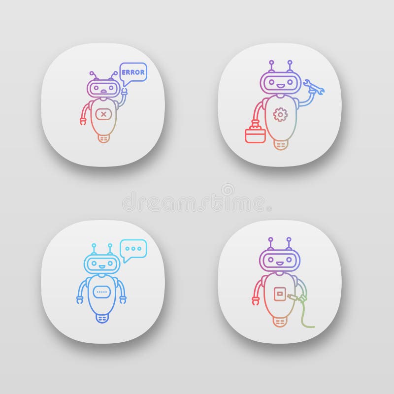 Chatbots app icons set stock vector. Illustration of linear - 175561836 Chatbots app icons set stock vector. Illustration of linear - 175561836